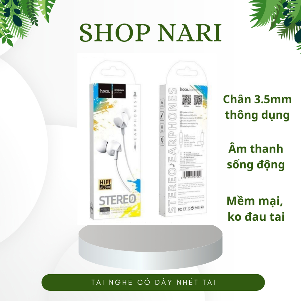 Tai nghe có dây Hoco M60 cực bền màng loa in-ear âm thanh cực chuẩn | Shopee Việt Nam