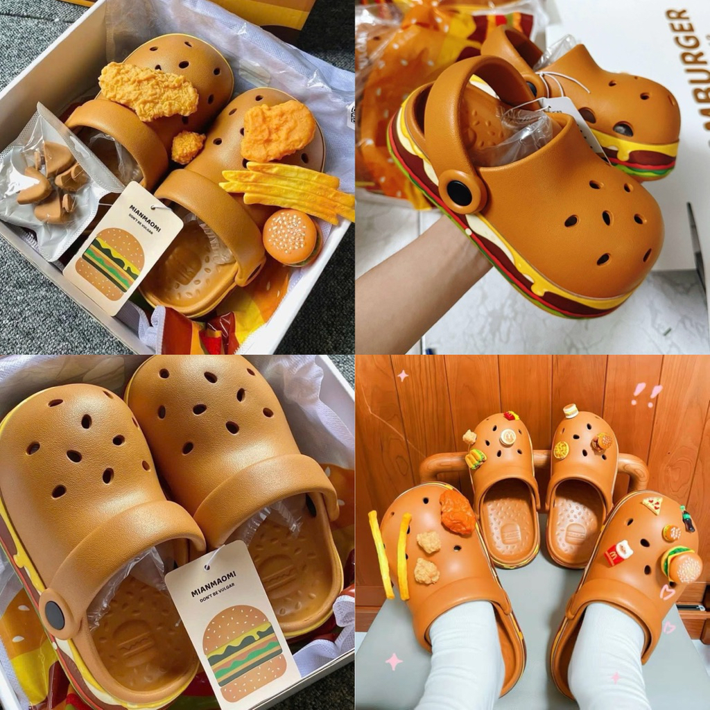 [Hàng Sẵn] Dép Crocs Hamburger Chính Hãng Tặng Full Charm, Full Box Độc ...