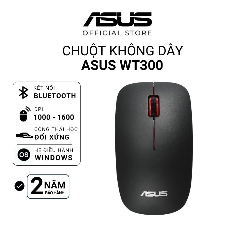 Chuột quang không dây ASUS WT300 chính hãng | Pin bền, kết nối 2.4GHz ...