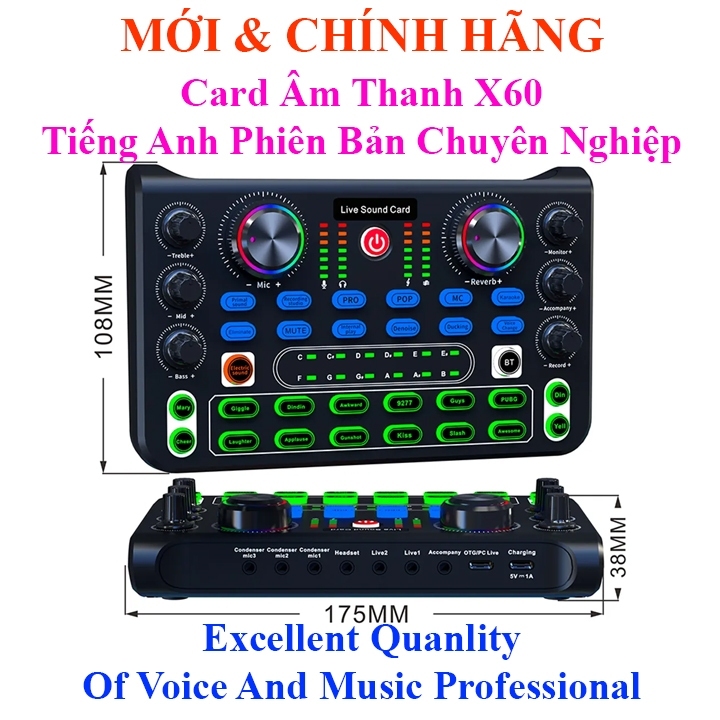Bộ Sound Card Thu âm X60L/ V8/ Mic Thu Âm BM-900/ Tai Nghe Cắm Dây Hoco ...