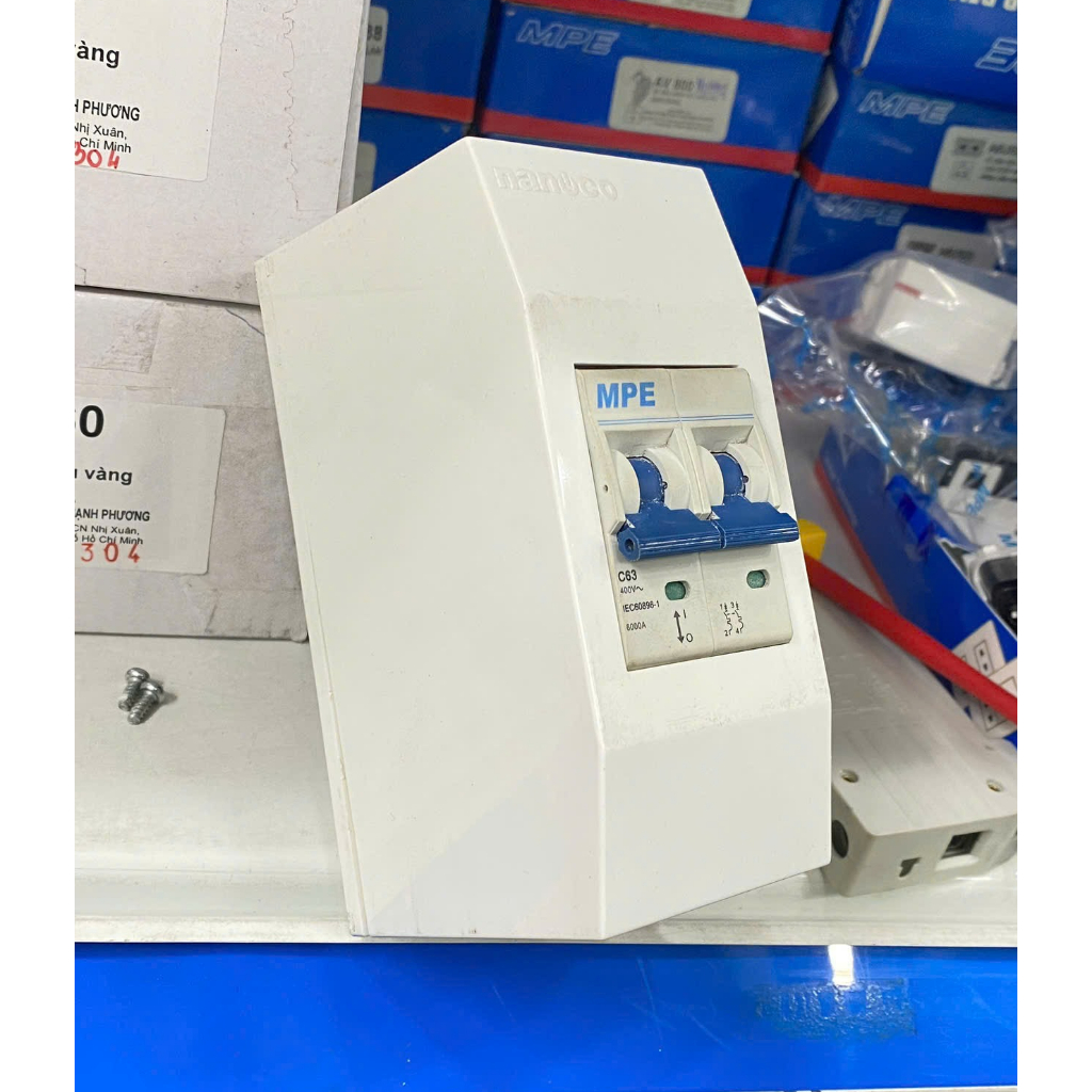 (Chính hãng Nanoco) Hộp đế nổi cho MCB 2 cực - CB 2 tép - Cầu Dao ngắn ...