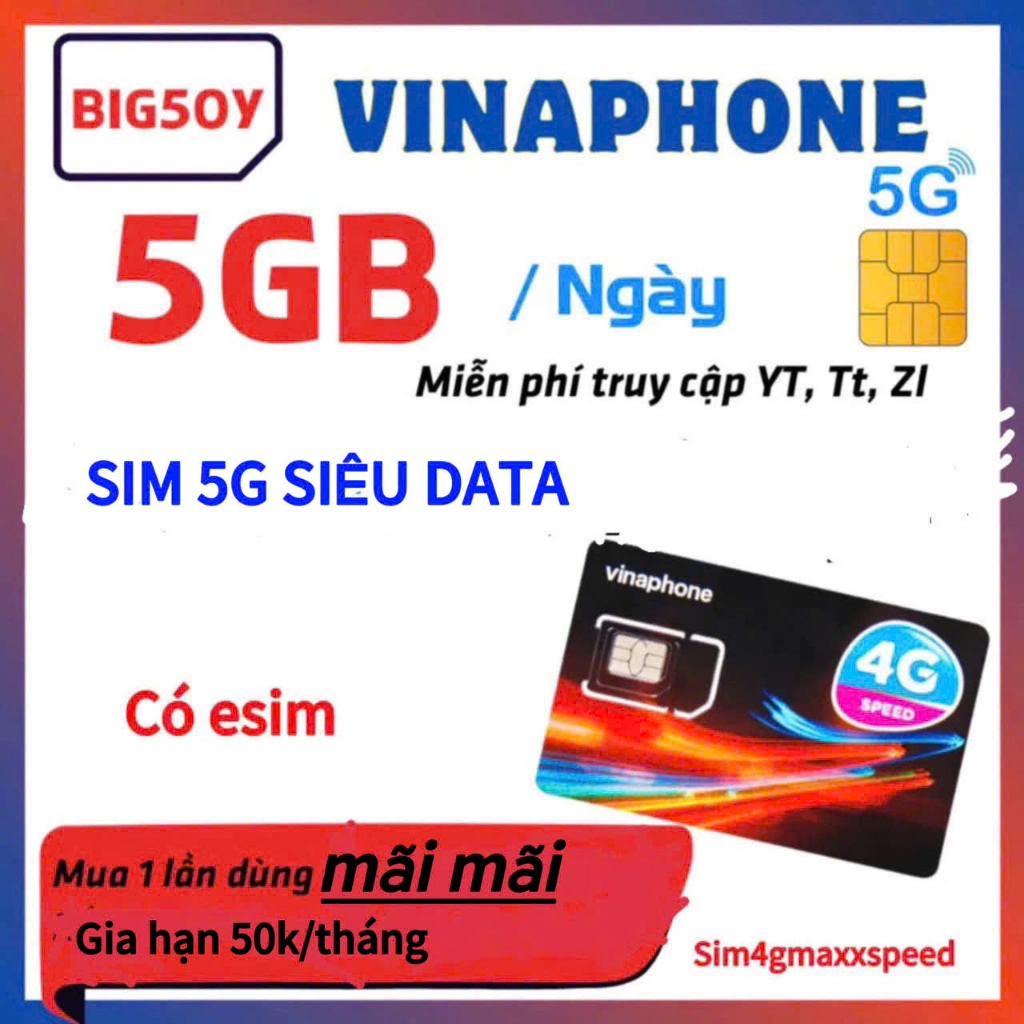 SIM BIG50Y 5G/NGÀY DUY TRÌ 50K/THÁNG | Shopee Việt Nam