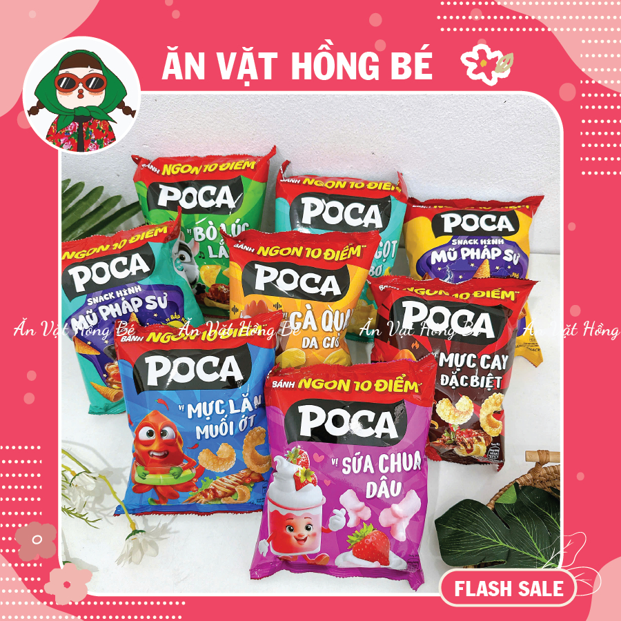 [BỊCH 10 GÓI] Snack POCA đầy đủ các hương vị : Mực Lăn - Bò - Tôm … Bim ...