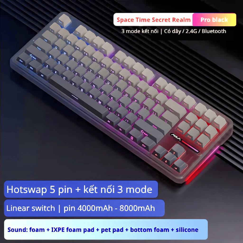 Bàn phím cơ Aula F87 Pro / F75 | USB 2.4G/Cable/Bluetooth hotswap 5 pin ...