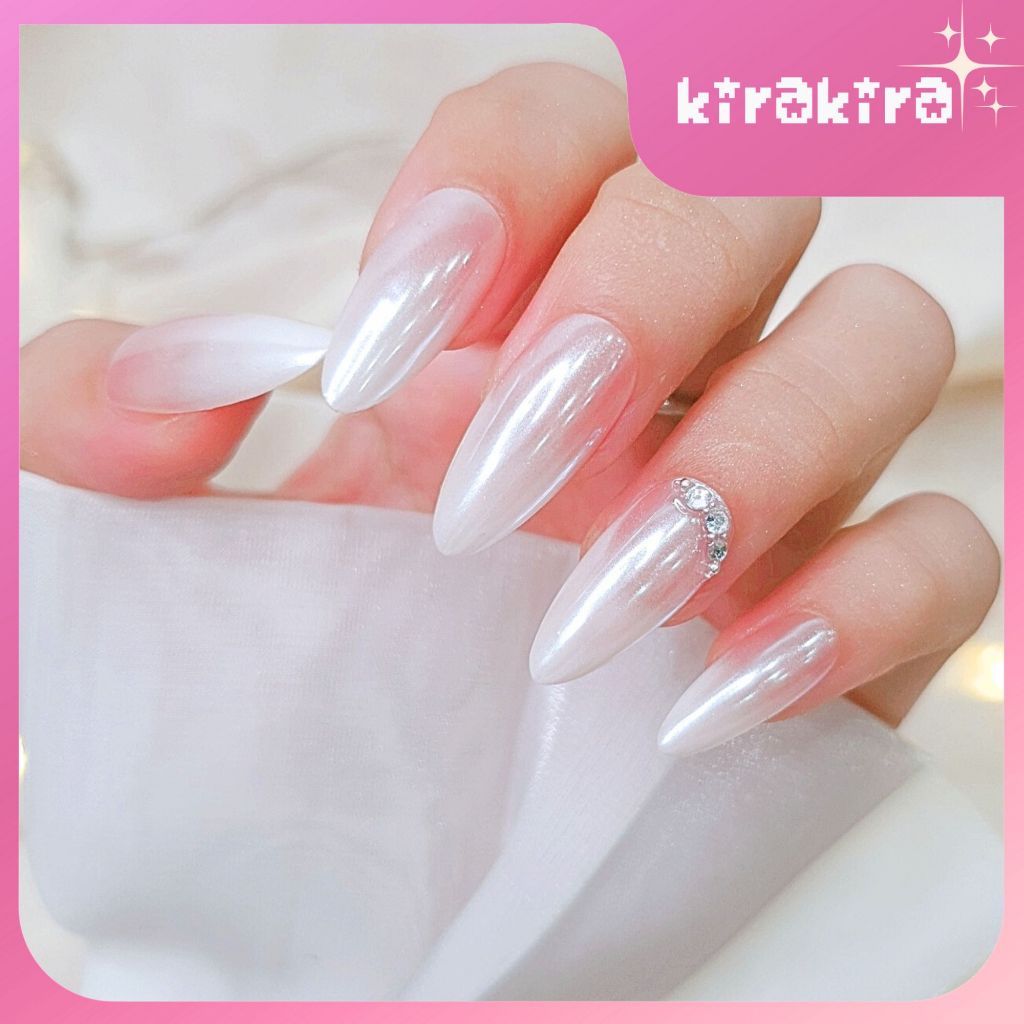 Nail box thiết kế móng giả – Mẫu tráng gương ngọc tra i ombre hồng ...
