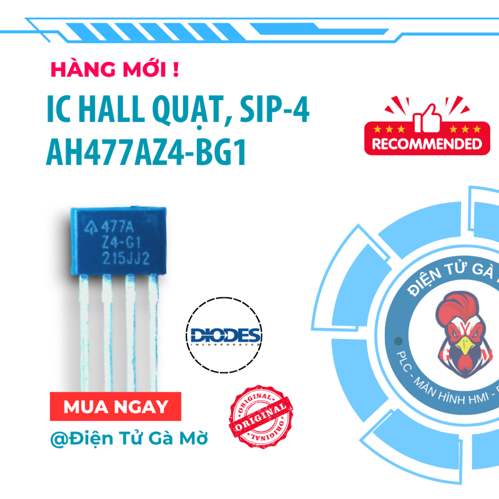 [1 CON] IC Hall Quạt Không Chổi Than, AH477AZ4-G1 OCS477 MA477 MH477 ATS477 FS477 SIP-4, Mới ...