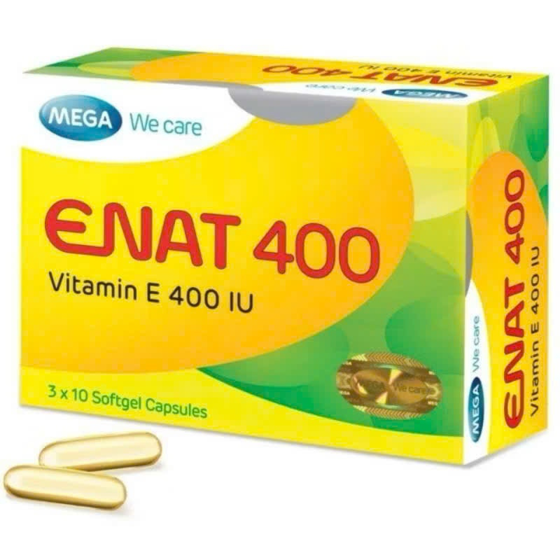 ENAT 400 MEGA We care - bổ sung vitamin E, ngừa lão hóa, Hộp 3 vỉ x 10 ...