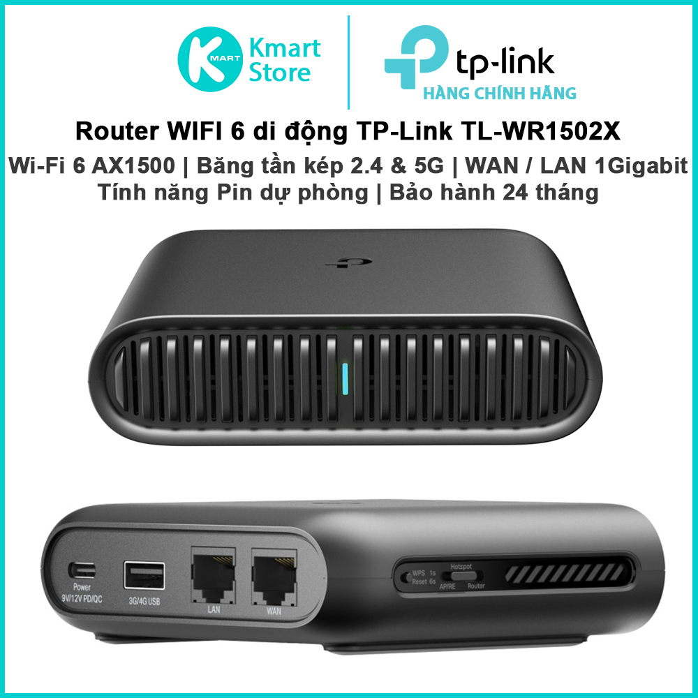 Router WIFI 6 đi động TP-Link TL-WR1502X | AX1500 băng tần kép 2.4G ...