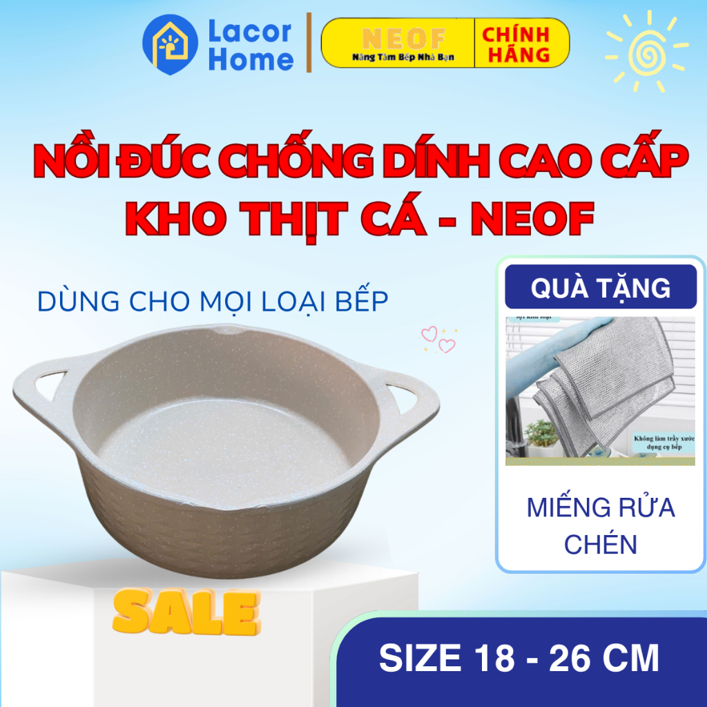 Nồi Đúc Đáy Từ Chống Dính Cao Cấp NEOF - Công nghệ Hàn Quốc - Kho Thịt ...
