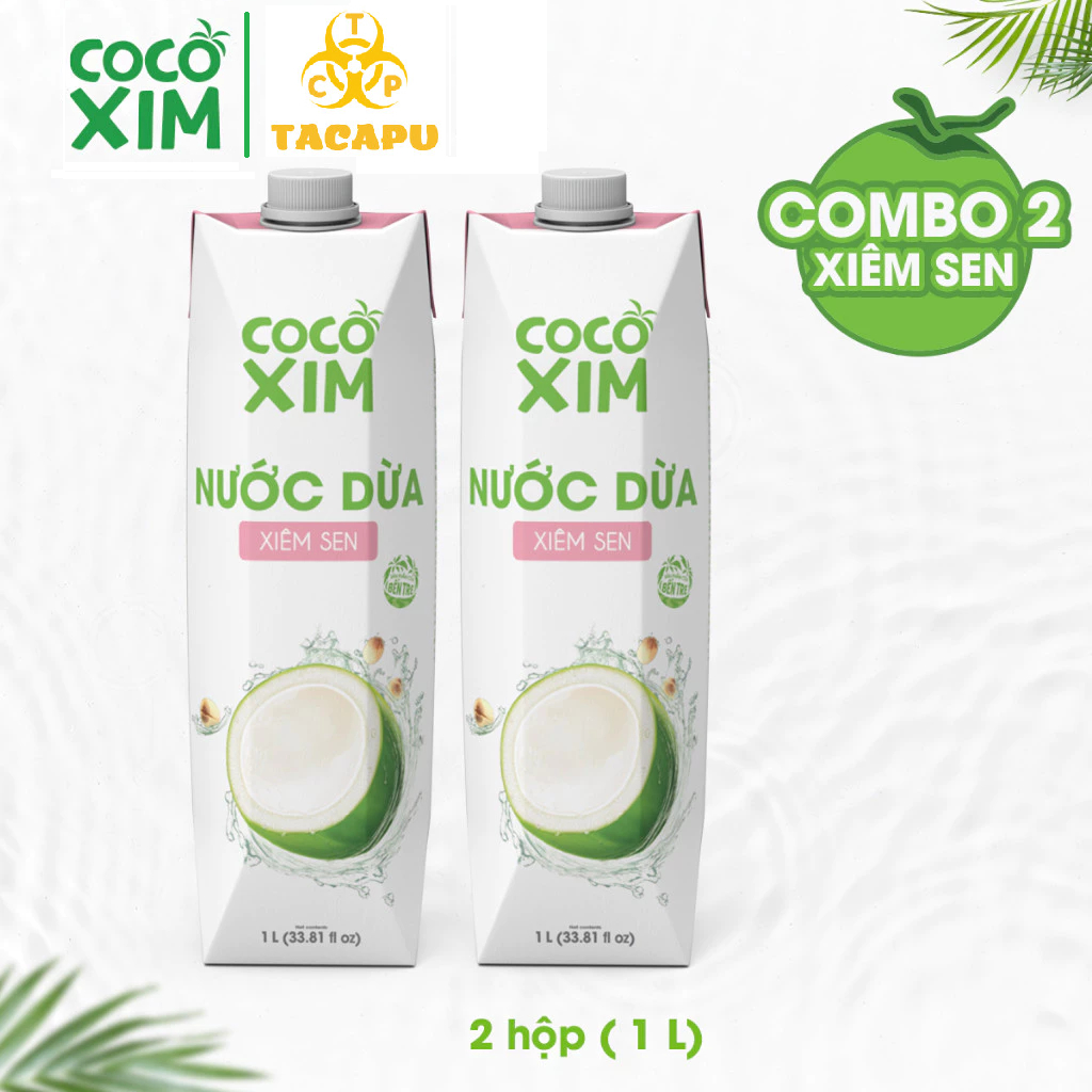Combo 2 Hộp Nước Dừa Xiêm Sen/ Xiêm Xanh Từ Dừa Tươi Nguyên Chất Hộp 1L ...
