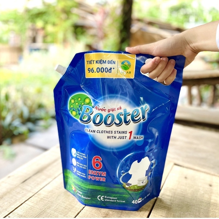 Combo 2 túi nước giặt 3.7kg, 2 túi 3.2kg nước giặt Booster | Shopee Việt Nam