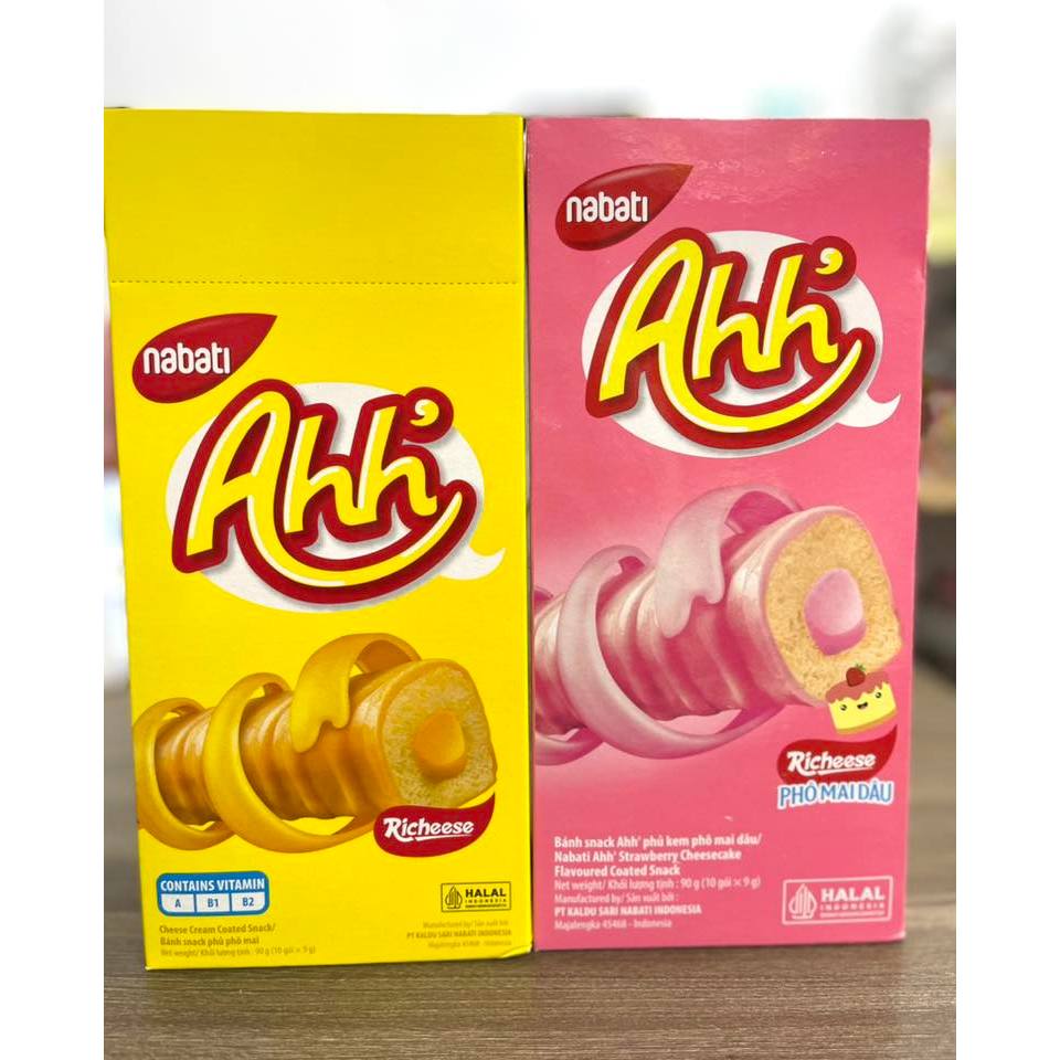Bánh Snack phủ Phô Mai Nabati Ahh 90g (10 gói x 9g) | Shopee Việt Nam