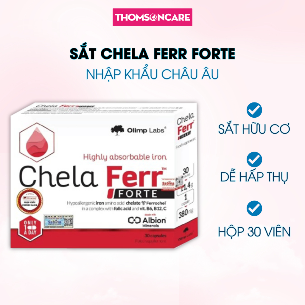 Chela Ferr Forte - bổ sung sắt cho bà bầu - bổ máu từ sắt hữu cơ, Acid ...
