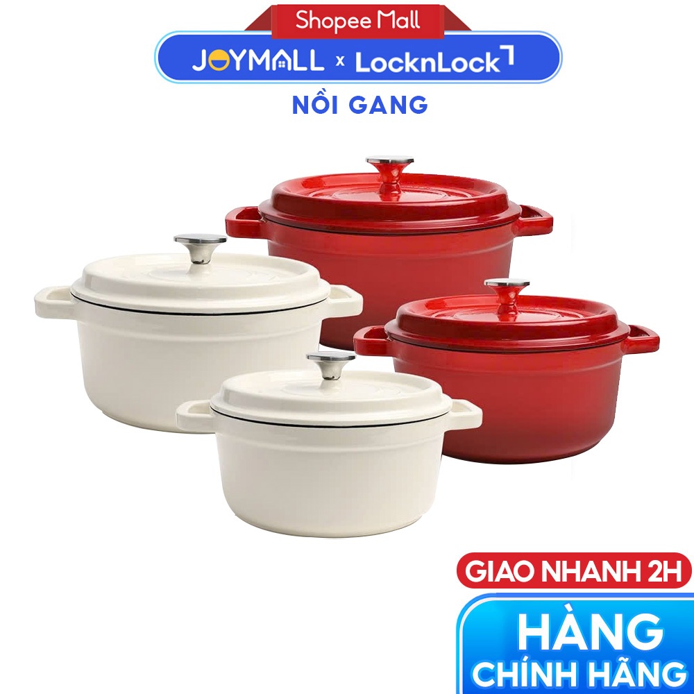 Nồi gang nguyên khối LocknLock Iron Casserole 22cm CIC2205, 24cm ...