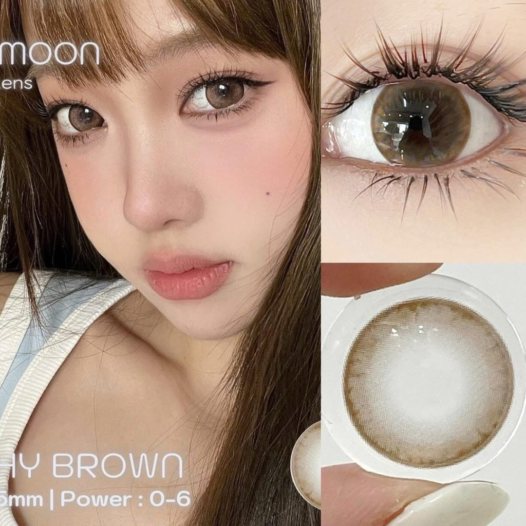 (CÓ CẬN 0-6đ) Kính Áp Tròng Nâu Viền Choco - Lens Brown Kathy size 14 ...