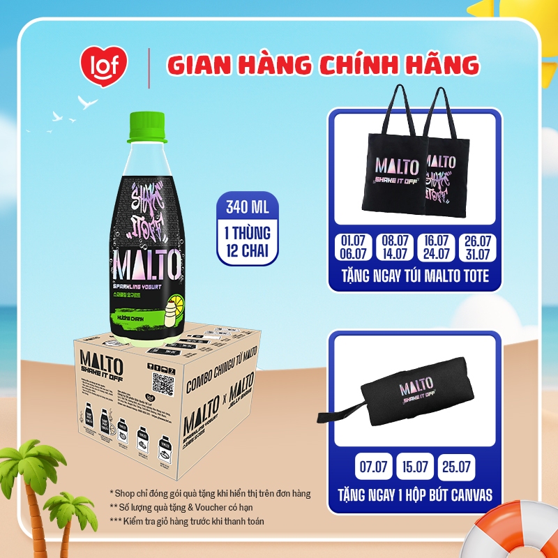 Sparkling Yogurt MALTO Shake It Off sữa chua có ga vị chanh chai 340ml ...