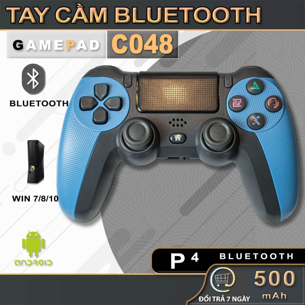 Tay Cầm Chơi Game Không Dây, Bluetooth, Dual Shock P4, Pin Sạc, Có Rung, Fifa Online 4, MMORPG ...