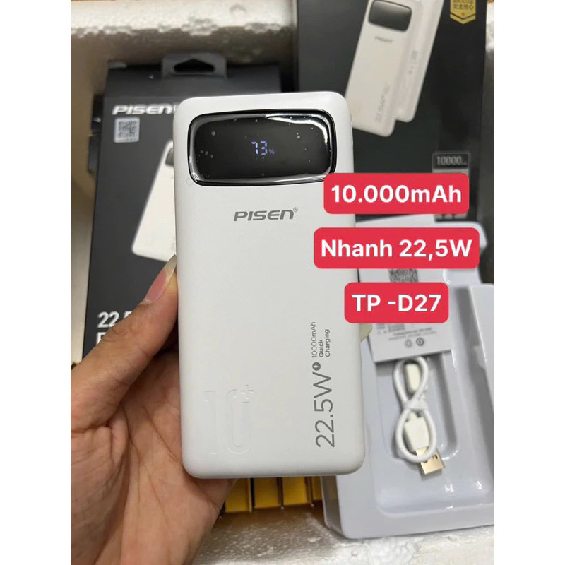 Sạc dự phòng Pisen 10.000mAh TP-D27 (sạc nhanh 22,5w) | Shopee Việt Nam
