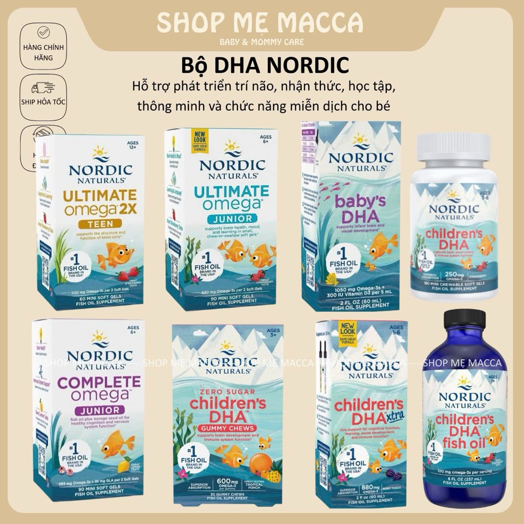 DHA cho trẻ từ 1 tuổi Nordic Naturals Children DHA 119ml, Hàng Mỹ Bay ...