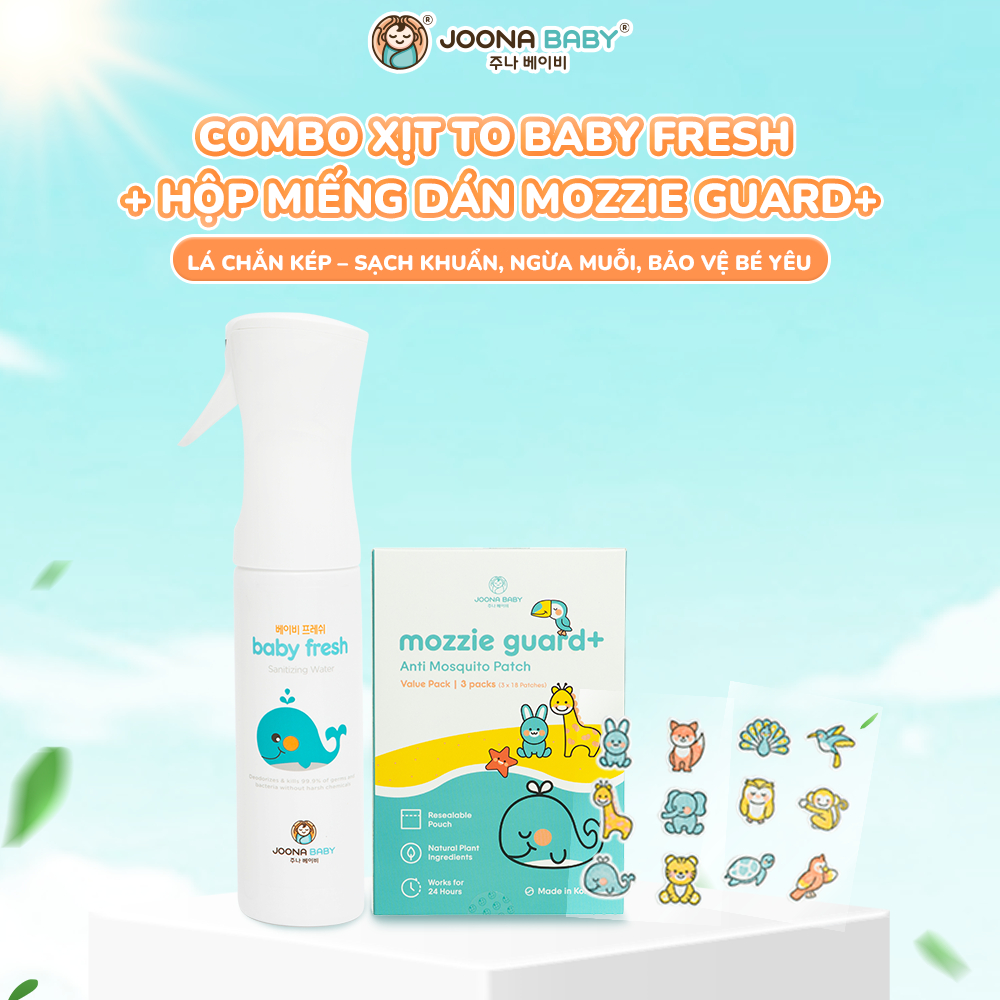 Combo Xịt đa năng giúp khử khuẩn, khử mùi Baby Fresh và miếng dán chống ...