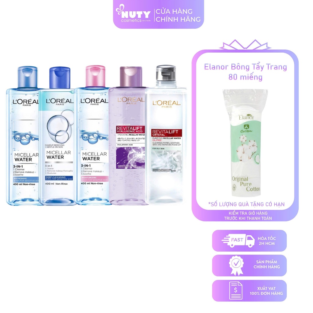 Nước Tẩy Trang L’Oreal Micellar Water 3-in-1 (400ml) | Shopee Việt Nam