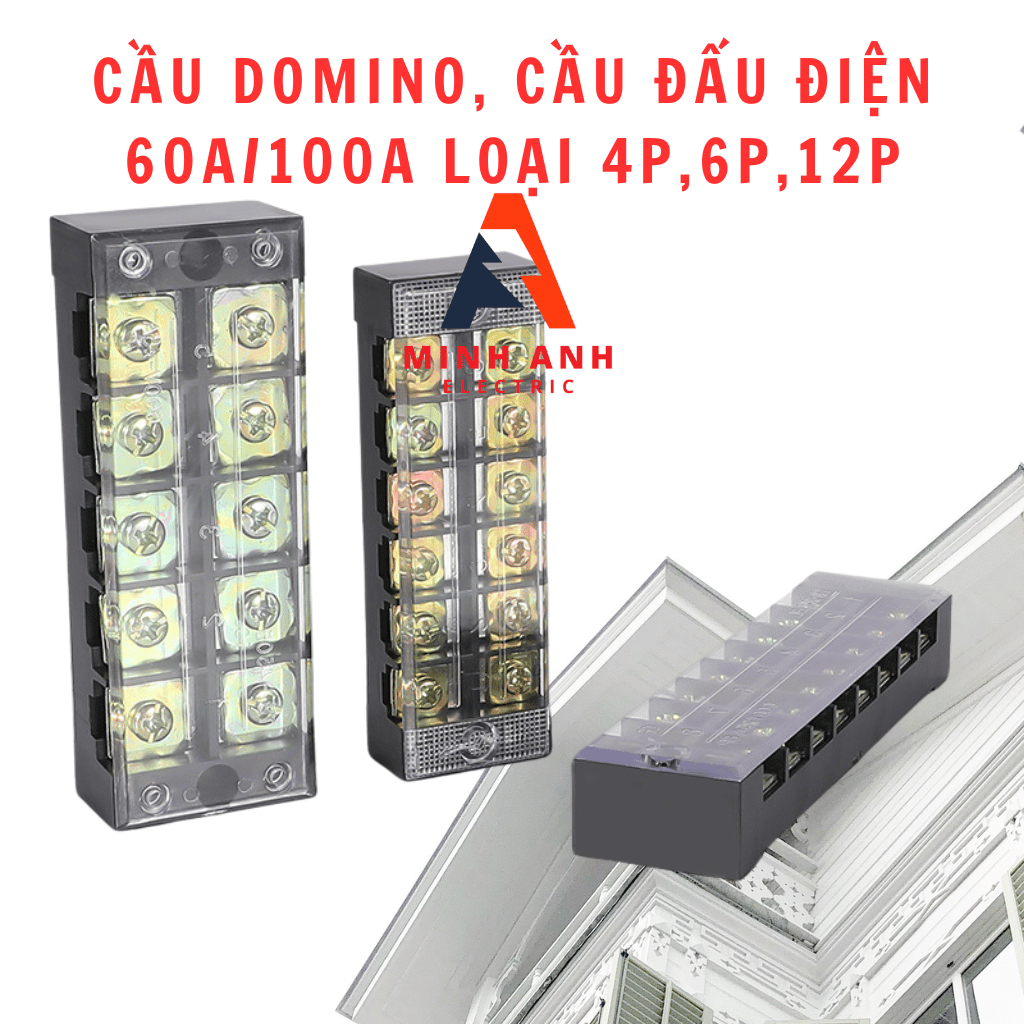 Cầu domino, cầu đấu điện 60A, 100A loại 4P, 6P, 12P | Shopee Việt Nam