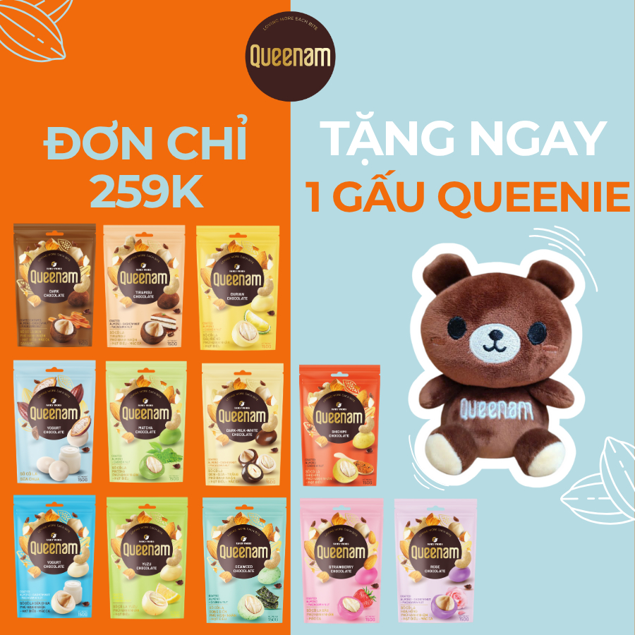 [ĐƠN 259K TẶNG 1 BÌNH NƯỚC VÀ 1 GẤU QUEENIE] Queenam Chocolate / Socola ...