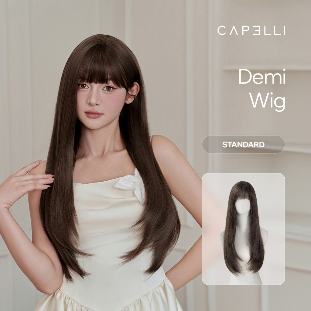 Tóc Giả Nguyên Đầu CAPELLI Thẳng Cúp Mái Thưa Demi Wig | Shopee Việt Nam