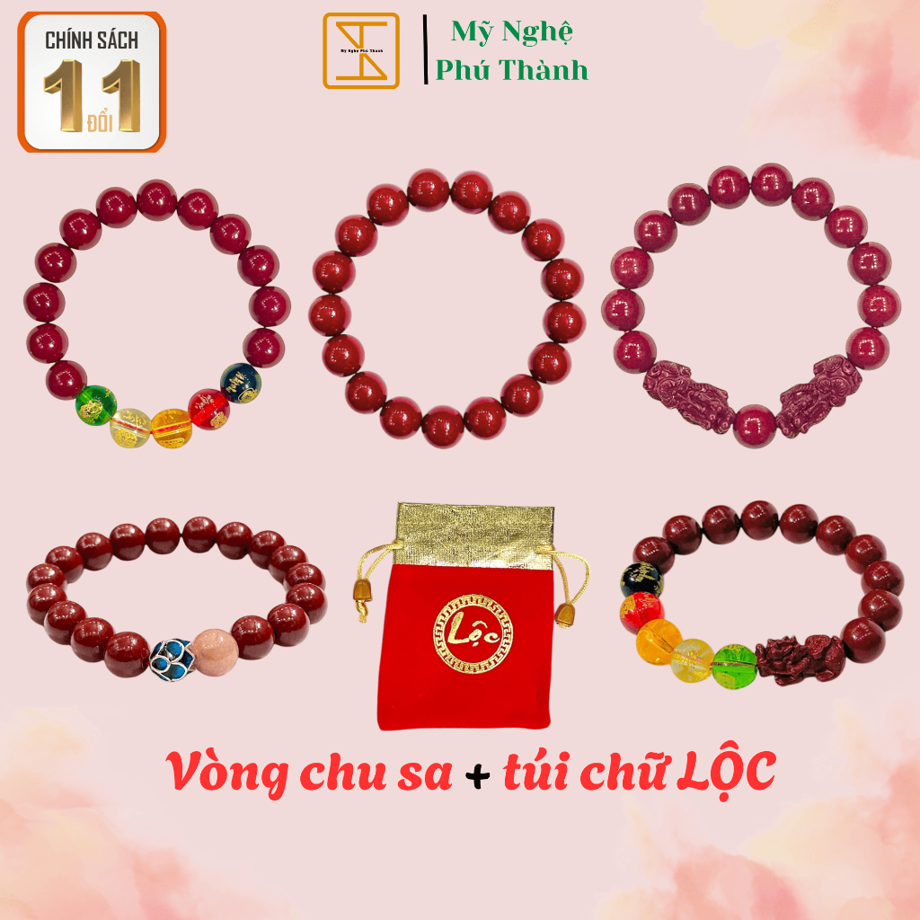 Vòng tay Chu sa phong thuỷ Ngũ Lộ Thần Tài may mắn tài lộc bình an vòng ...