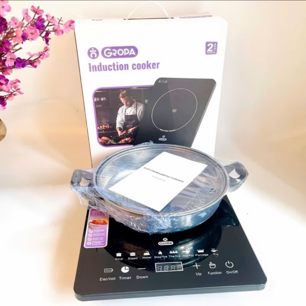 BẾP TỪ GROPA TẶNG KÈM NỒI LẨU CÔG XUẤT BẾP 2200W BẢO HÀNH 12 THÁNG BẾP ...