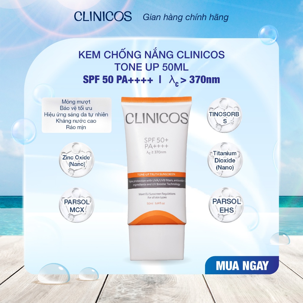 [DEAL TRẢI NGHIỆM TUÝP LẺ] KEM CHỐNG NẮNG CLINICOS TRUTH SUNSCREEN SPF ...
