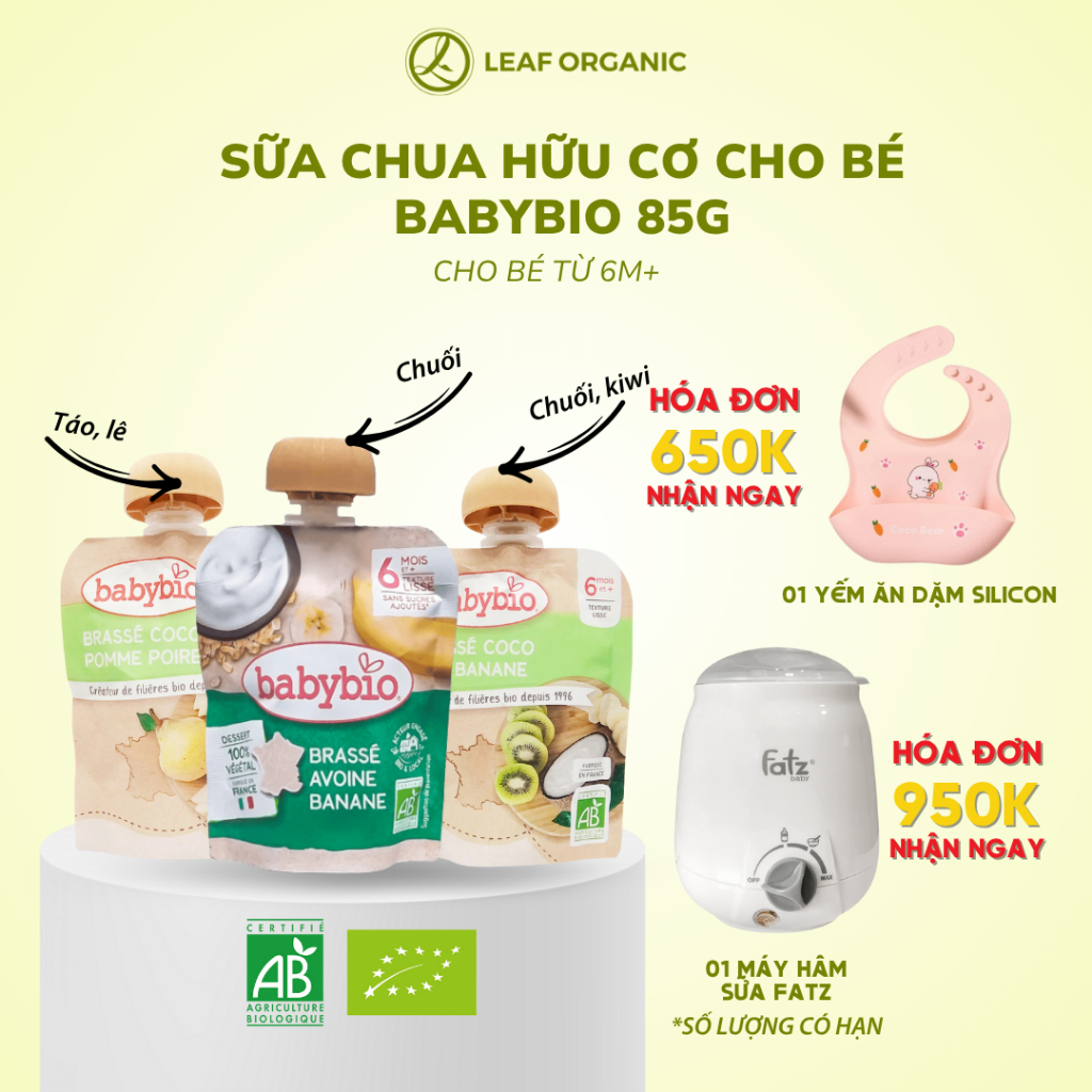 Sữa chua hữu cơ cho bé 6 tháng tuổi Babybio 85g | Shopee Việt Nam