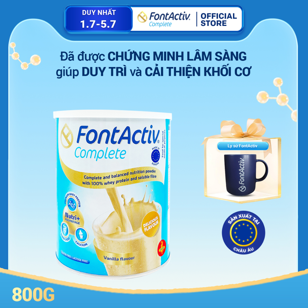 [Tặng Ly Sứ] Sữa Dinh Dưỡng FontActiv Complete Vanilla Dạng Bột Giúp Bồi Bổ Sức Khoẻ, Nâng Cao ...
