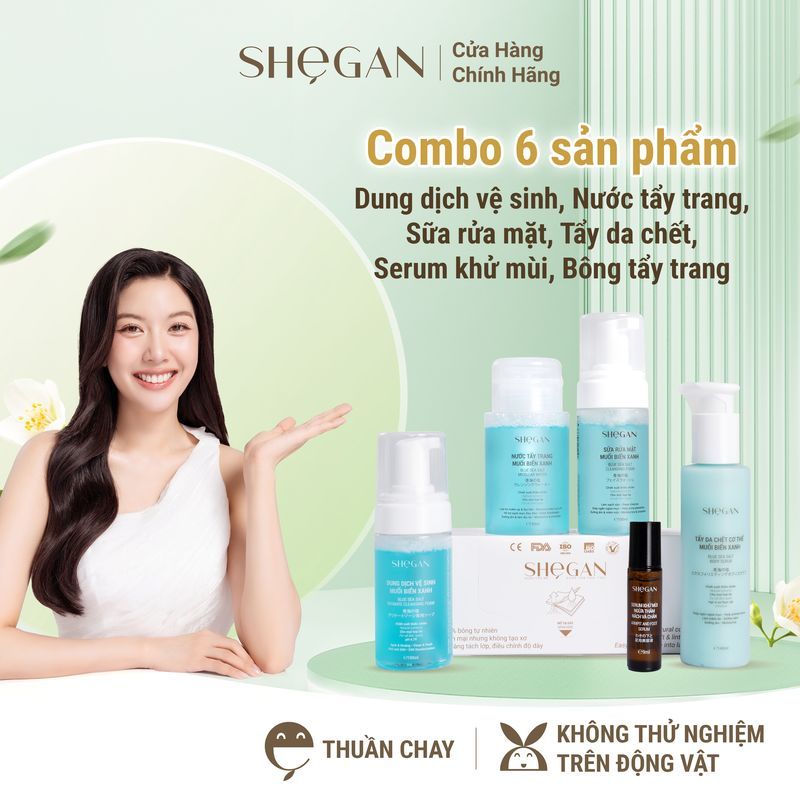 Combo Đặc Biệt SHeGAN - Sửa Rửa Mặt, Tẩy Da Chết, Nước Tẩy Trang, Dung ...