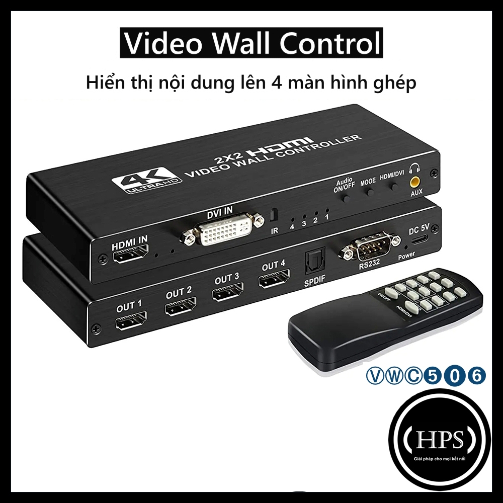 Bộ màn hình ghép 4 màn hình thành 1 màn hình lớn Video Wall Control ...