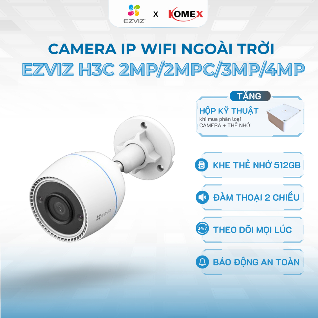 Camera Wifi Ngoài Trời EZVIZ H3C 2MP, 2MPC, 3MP, 4MP Góc Cố Đinh, đàm ...