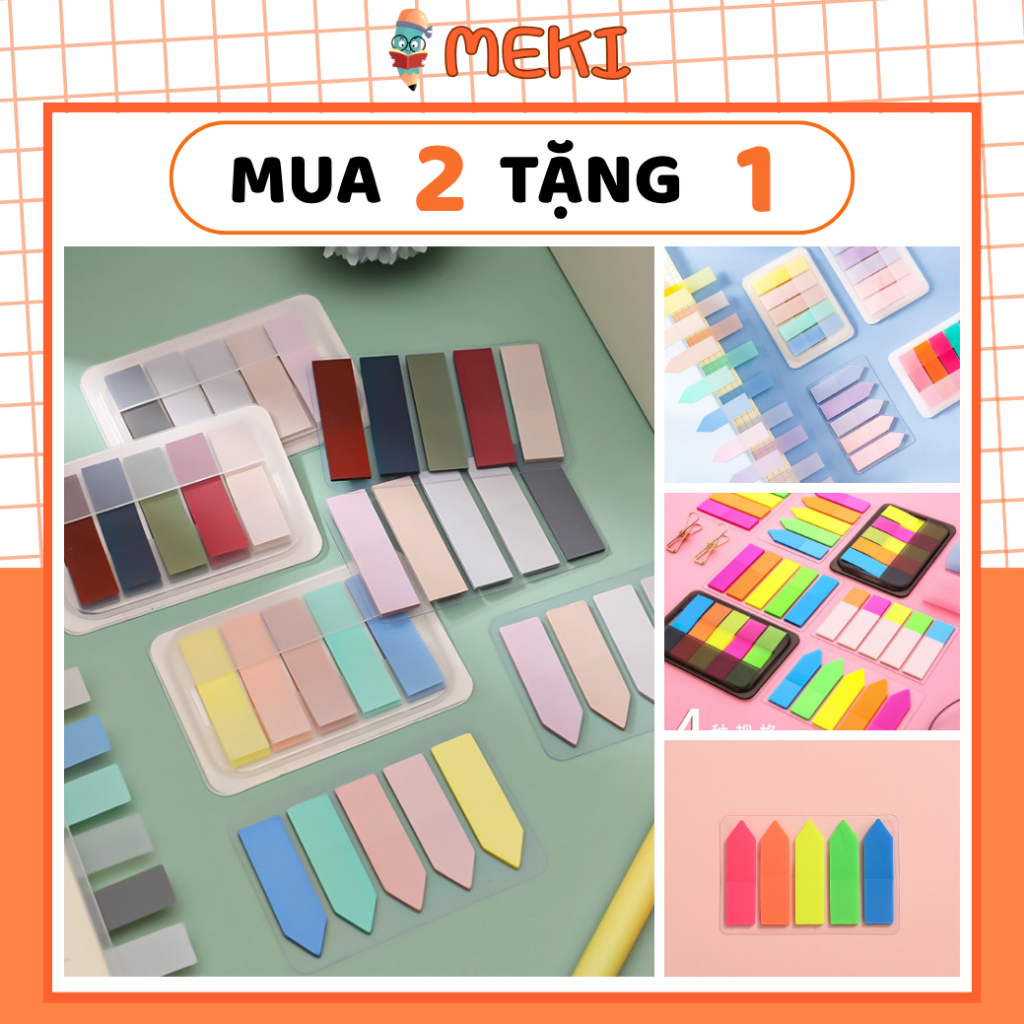 Giấy Note Đánh Dấu MEKI, Giấy Ghi Chú 5 Màu Trong Suốt Tự Dính | Shopee ...