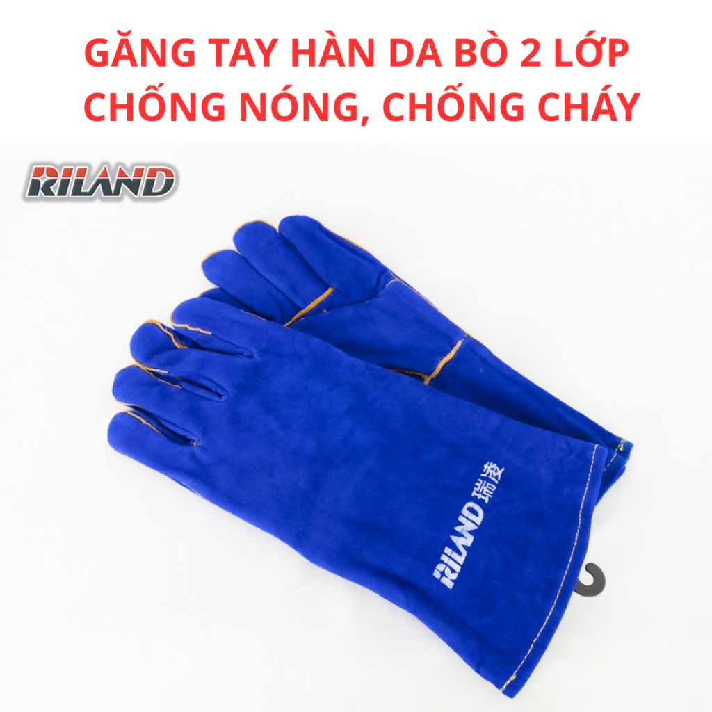 Bao tay hàn chống nóng, bao tay da 2 lớp chịu nhiệt thương hiệu RILAND ...