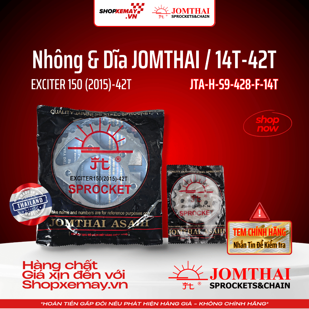 [Made in Thailand] Nhông và Dĩa Mặt Trời Jomthai Asahi 428 Cho Xe ...