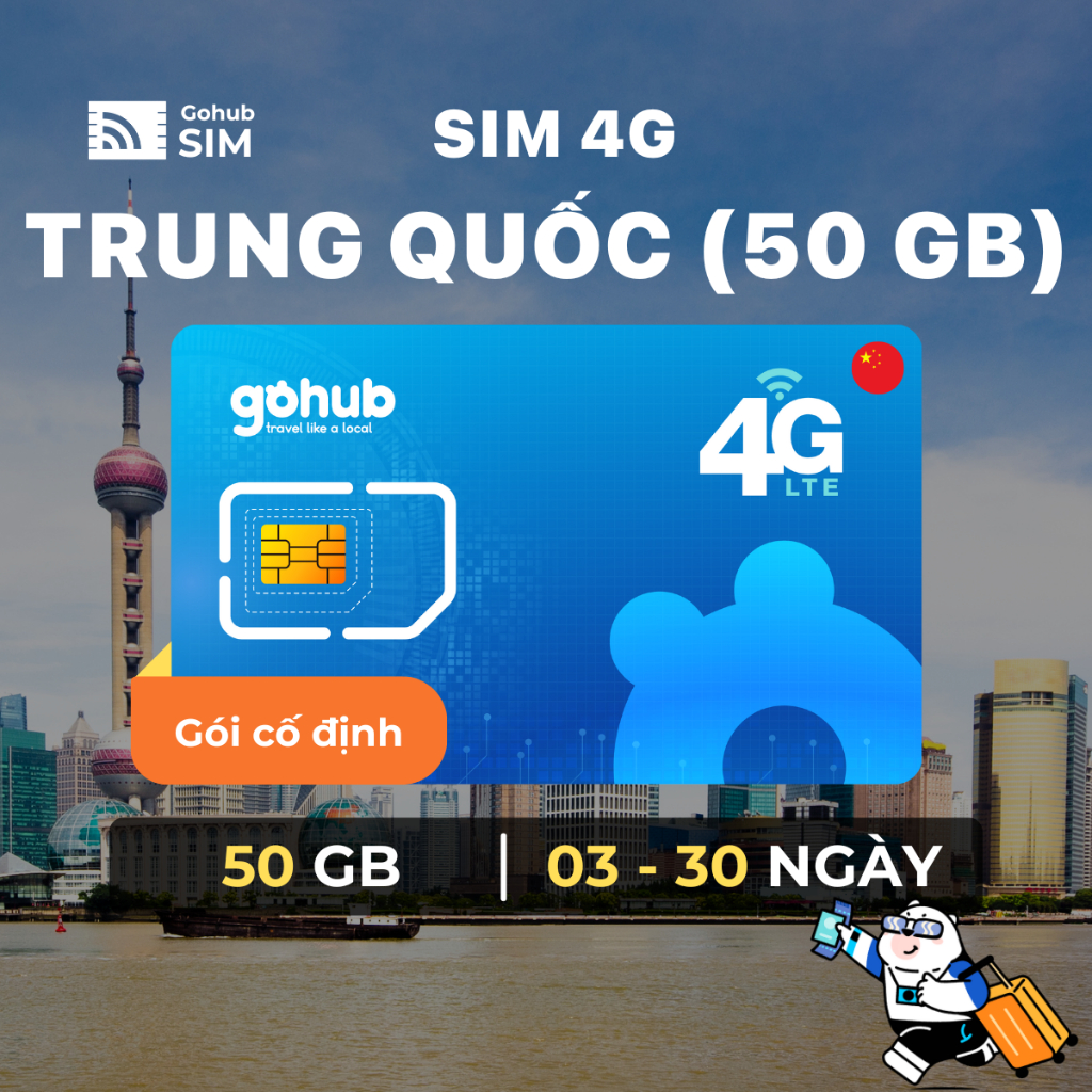 [GOHUB] SIM 4G du lịch Trung Quốc dung lượng khủng 50 GB (03 - 30 ngày ...