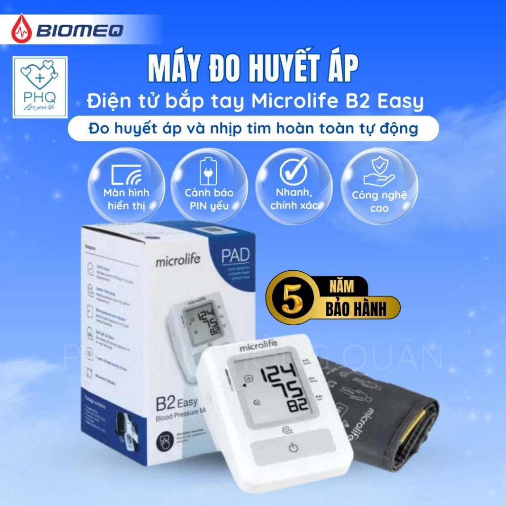 Máy đo huyết áp điện tử bắp tay Microlife B2 Easy | Shopee Việt Nam