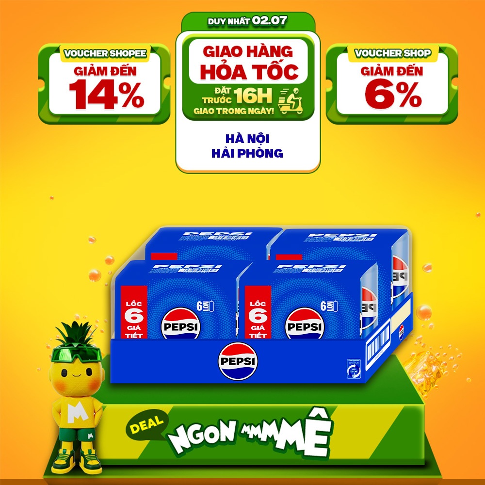 [SALE 15.8-VC ĐẾN 18%]Thùng 24 Lon Nước Ngọt Có Gaz Pepsi (235ml/lon) | Shopee Việt Nam