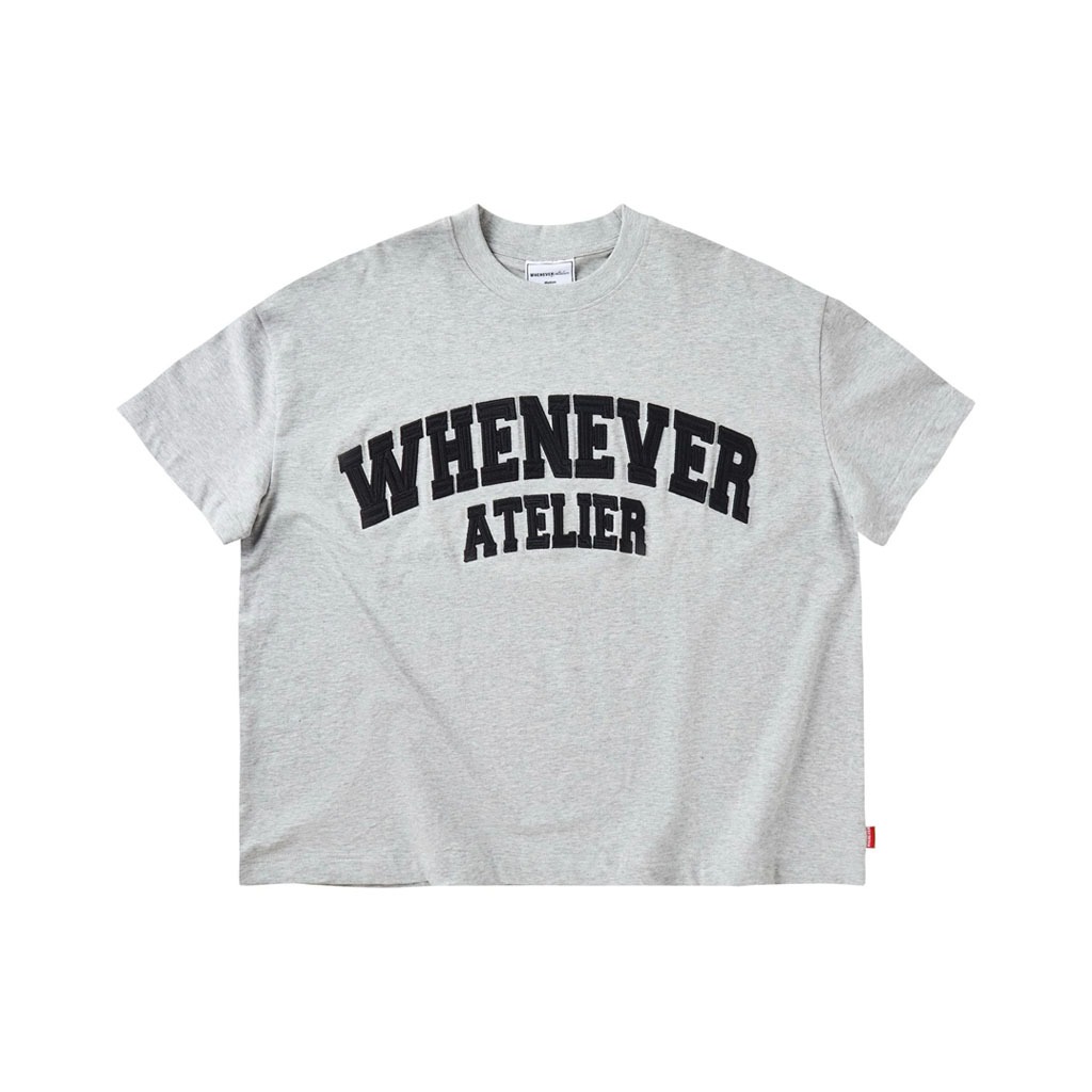 "WHENEVER" Áo Thun Whenever Atelier Logo Embroidered Form Boxy Unisex ...