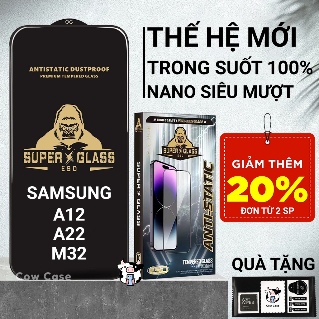 Cường lực Samsung A12, A22, M32 4G|5G, M12 Cowcase full màn | Miếng ...