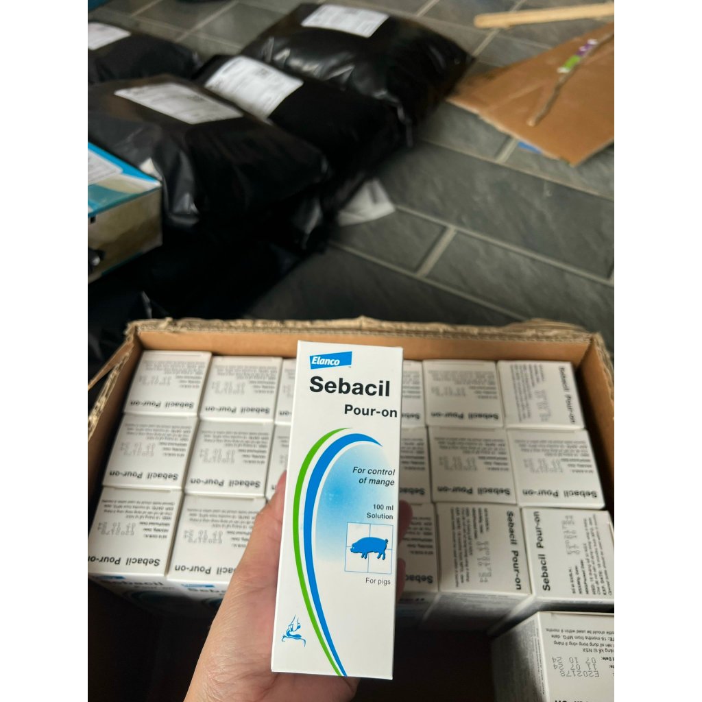 Sebacil 100ml-Ghẻ ngoài da,ve,rận trên heo,chó mèo-nhỏ sống lưng ...