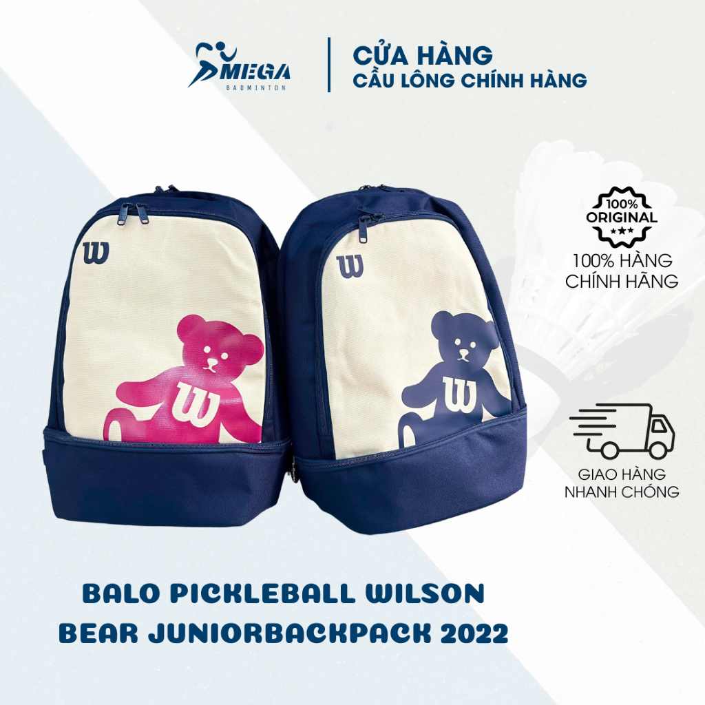 Balo Pickleball/Tennis Wilson Gấu Xanh, Gấu Hồng - Bear Junior Backpack ...