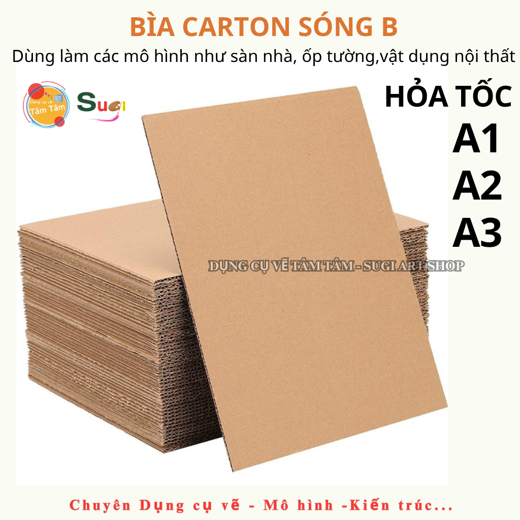 [ Hỏa Tốc A1 / A2 / A3 ] Bìa Carton A3 làm mô hình , sóng B (Sóng cao ...