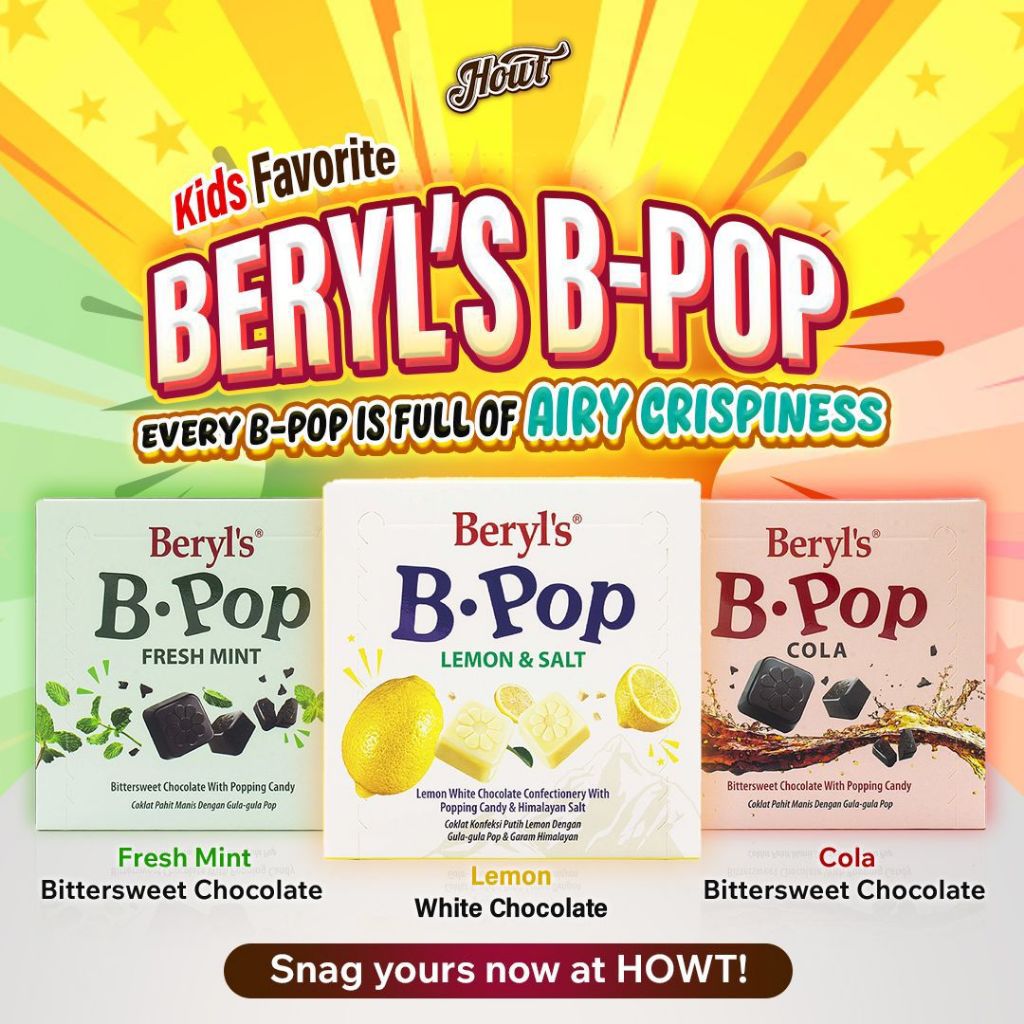 (3 vị) Dark Chocolate Beryl's Bpop 50g socola đen đắng nguyên chất ...