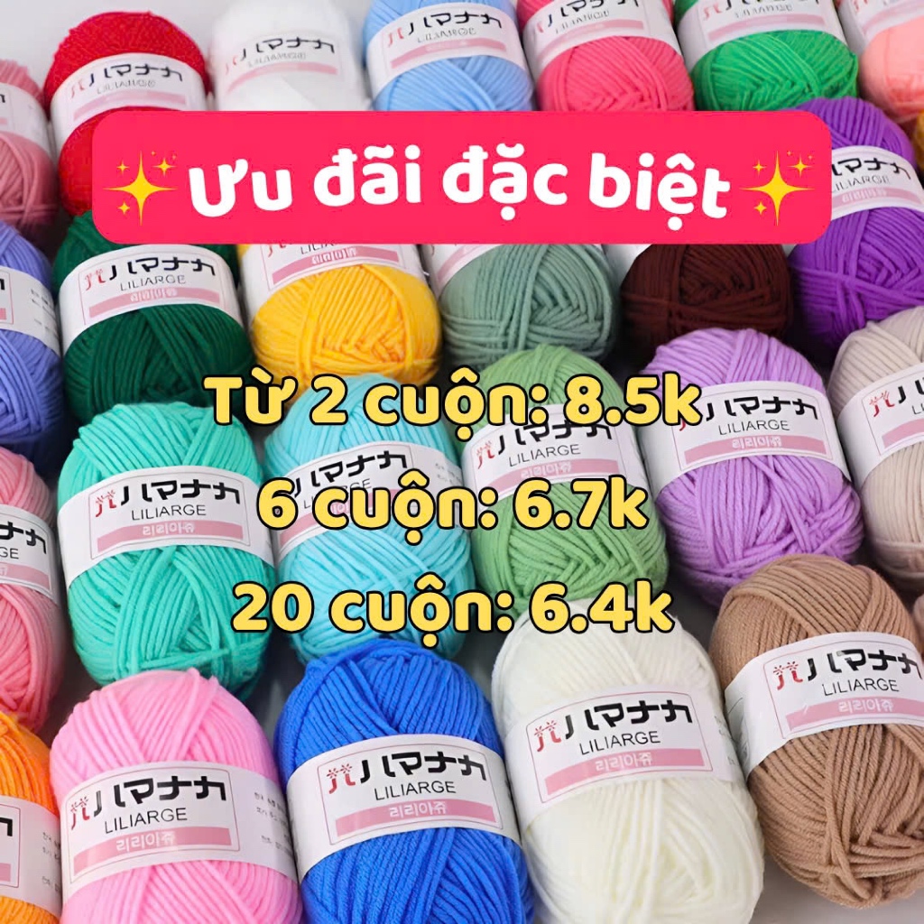 [Bông bán Len] - Len milk cotton Hàn Quốc 25 gram, len Hàn nhí | Shopee ...