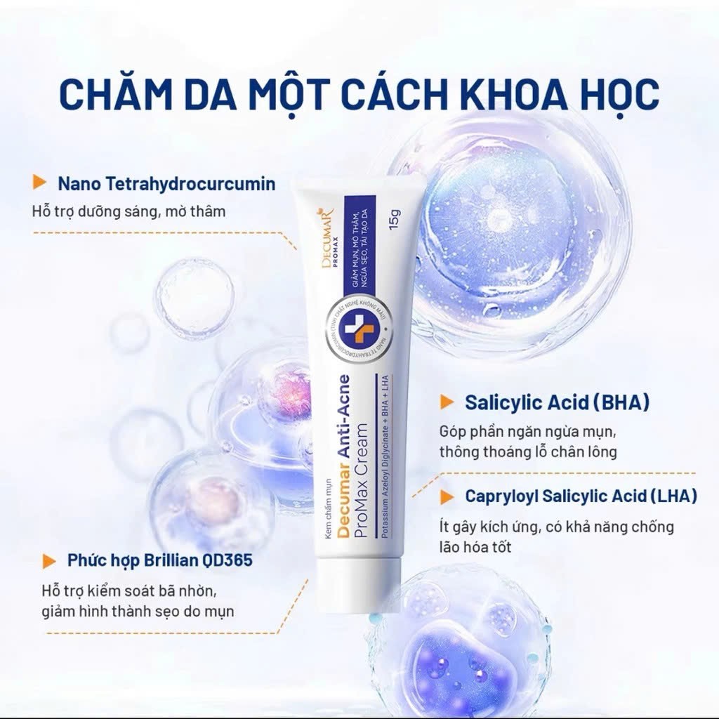 Kem chấm mụn Decumar Anti-Acne Promax Cream 15g, Ảnh thật ở cuối ạ 🫶🏻 ...